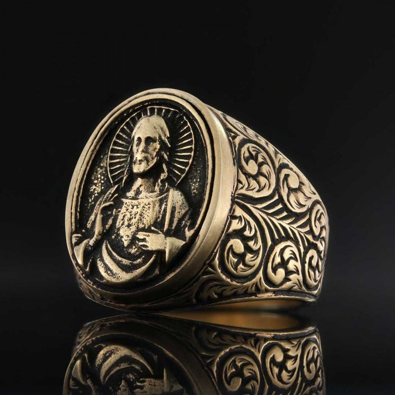 Silver Jesus Christ Ring Mens Jesus Silver Ring Savior Jesus | Etsy