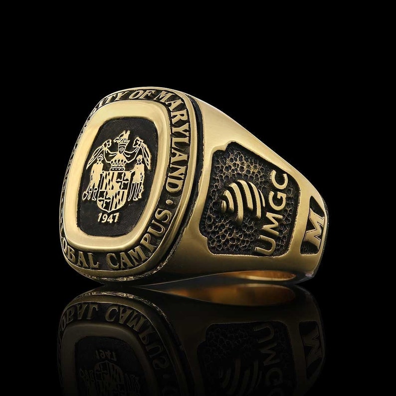 Silver Personalized College Ring, High School Class Ring, 925K Silver ...