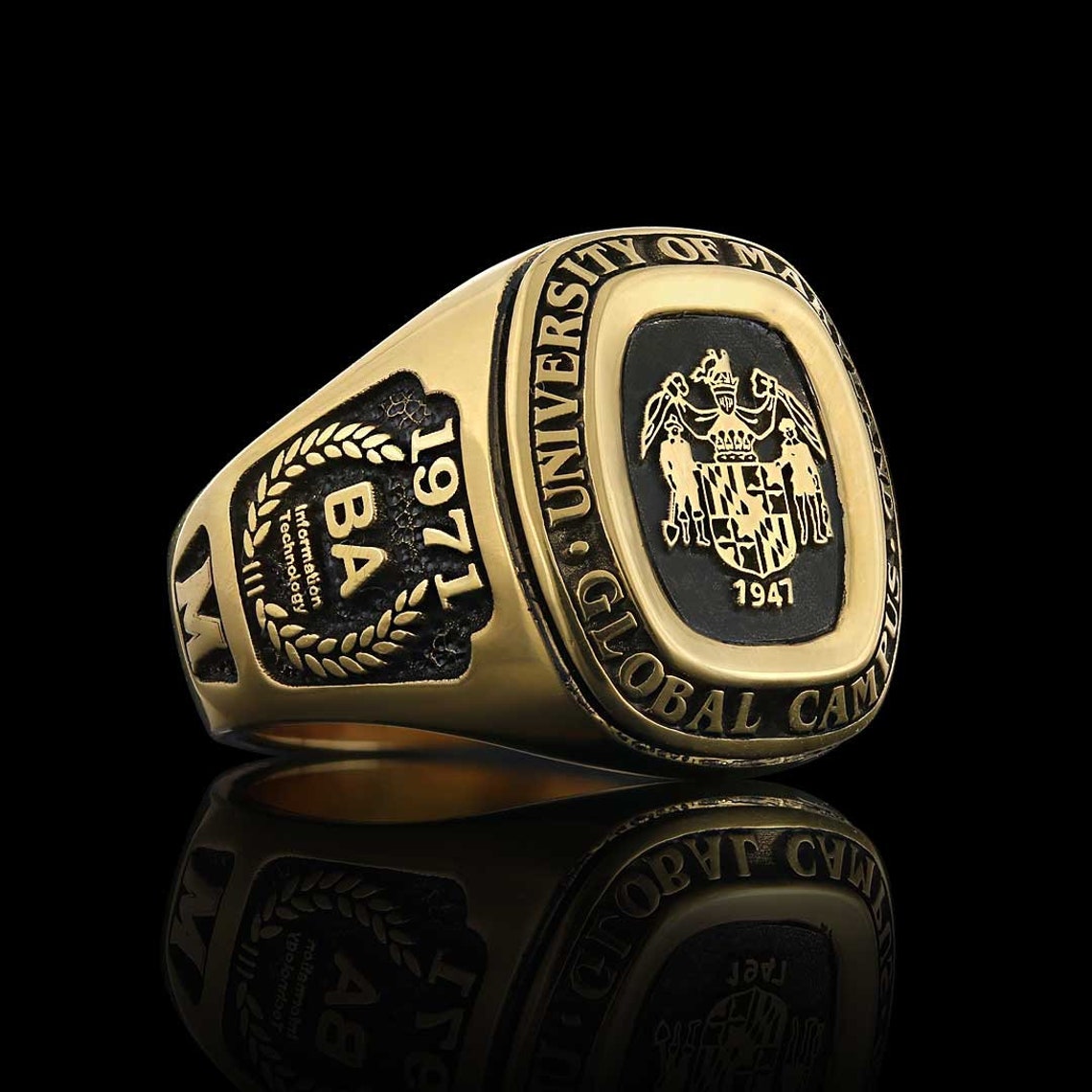 Silver Personalized College Ring High School Class Ring 925K - Etsy