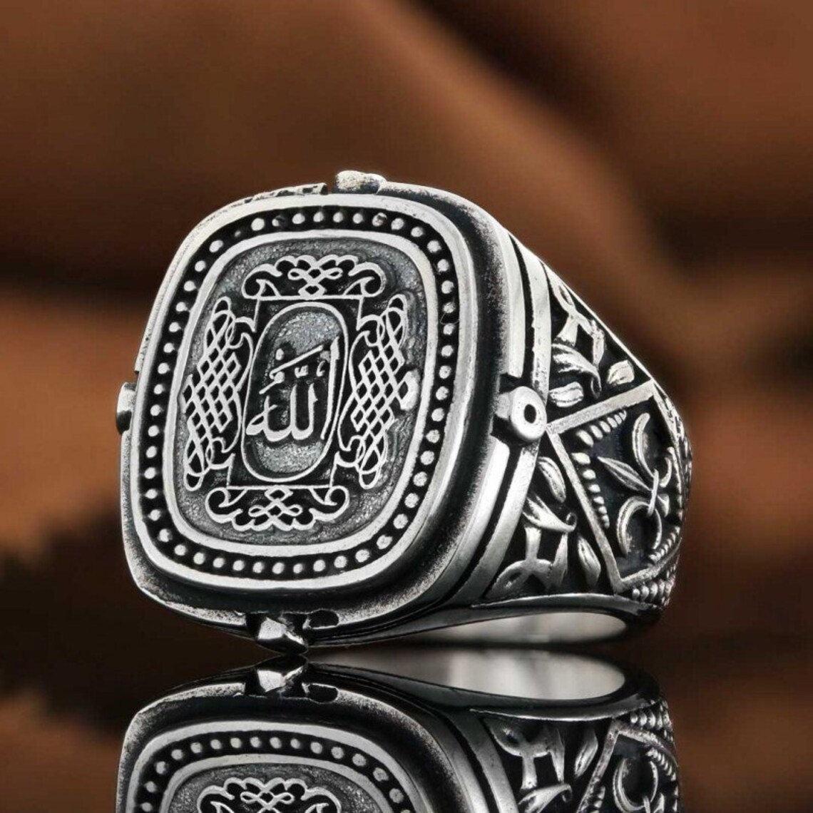 Allah Islamic Ring Silver Islamic Jewelry Islam Ring - Etsy