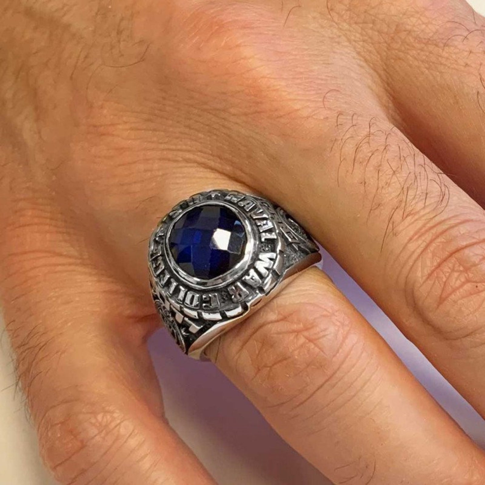 US Naval War College Ring Silver Custom College Class Ring | Etsy