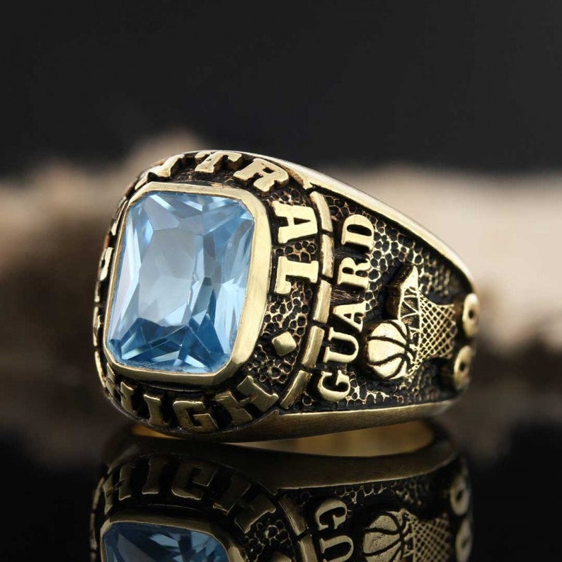 Silver Custom College Class Ring School Ringsignet Ring - Etsy