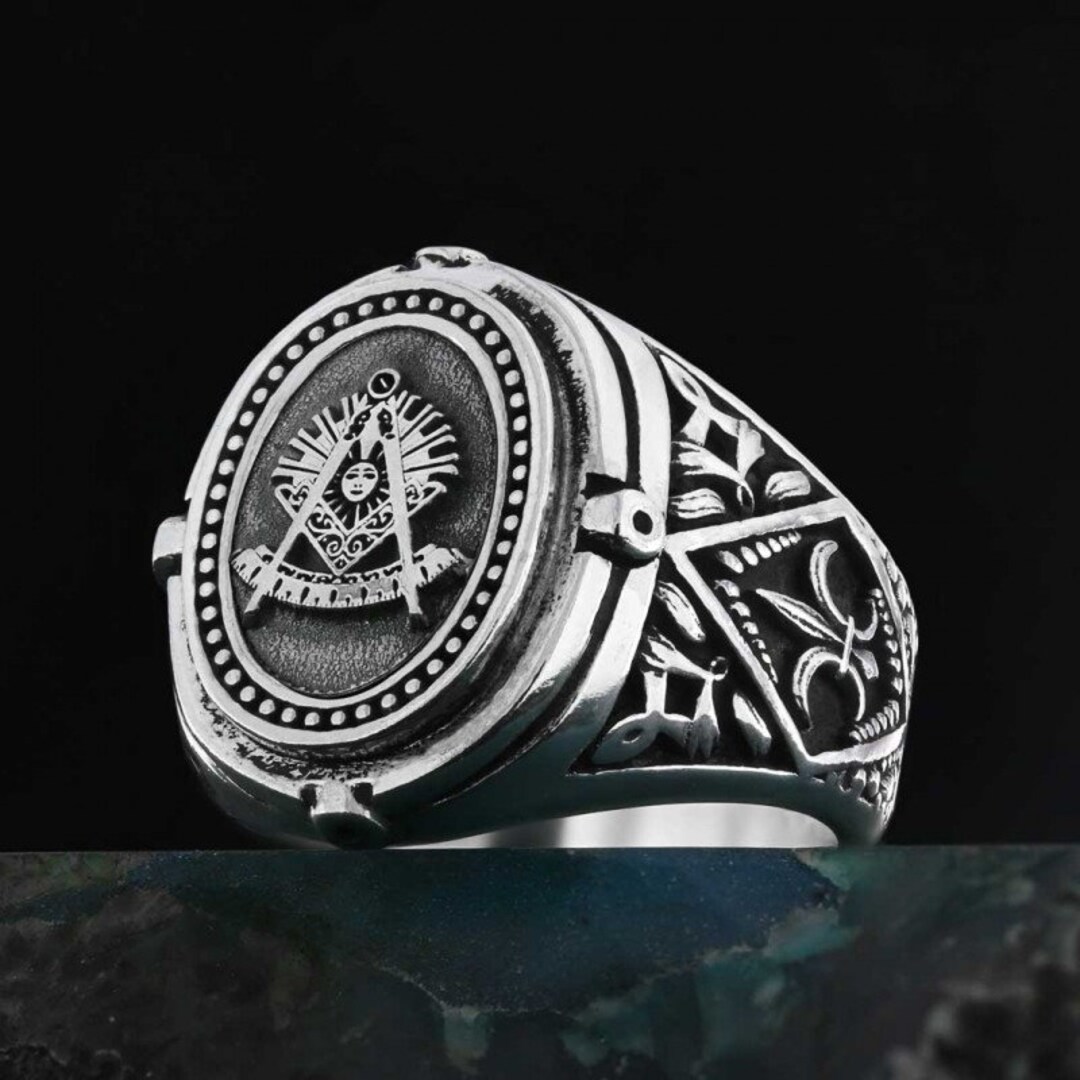 Past Master Masonic Ring, Sterling Silver Customized Masonic Ring ...