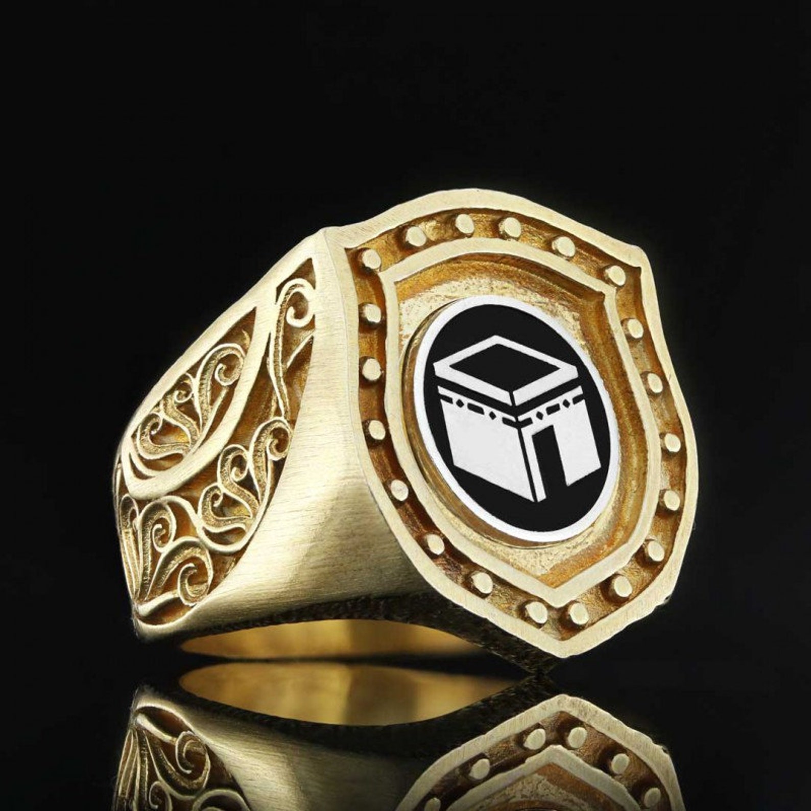 Kaaba Islamic Silver Ring Allah Islamic Ring Silver Islamic - Etsy