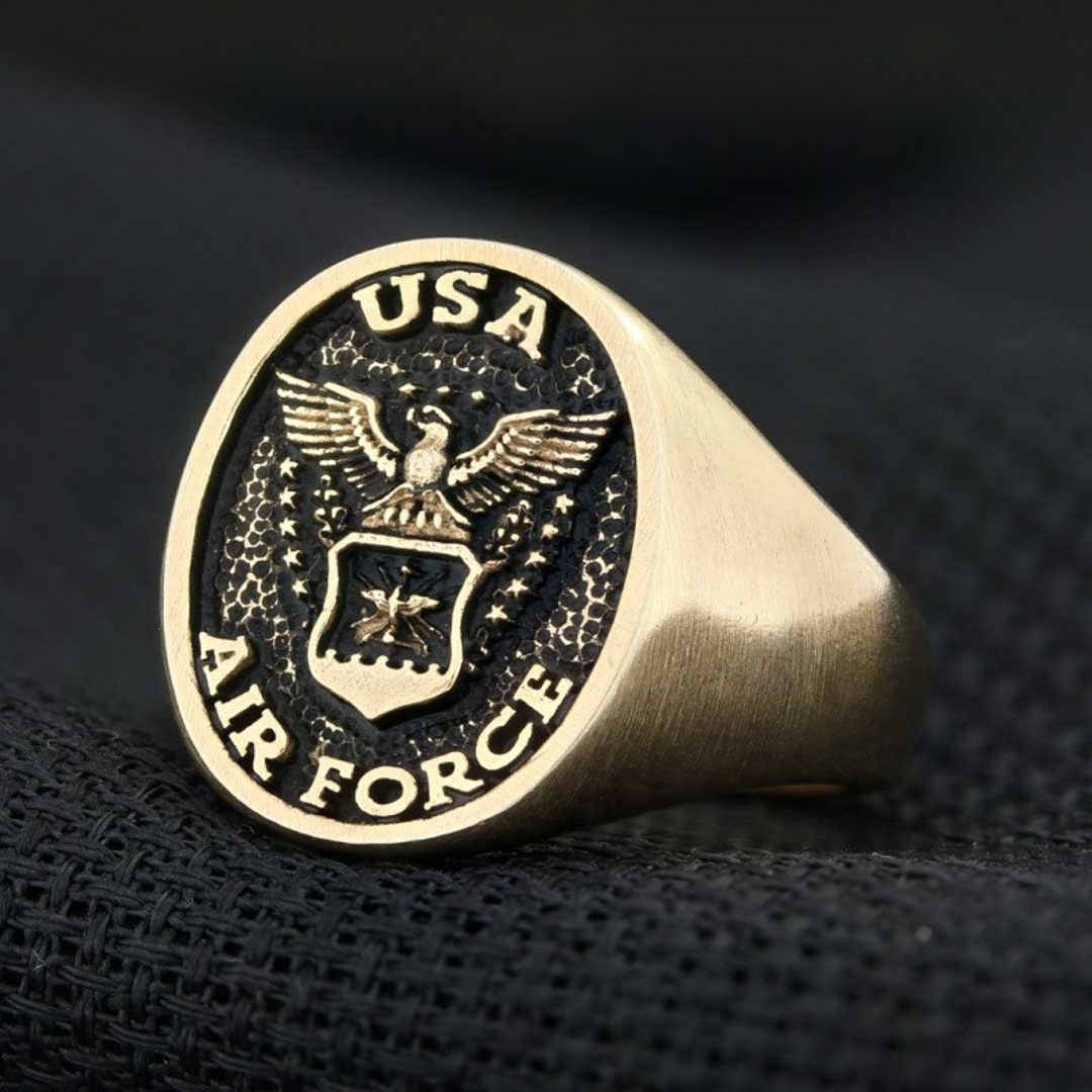 US Air Force Eagle Ring, USA Eagle Ring, Silver Military Ring ...