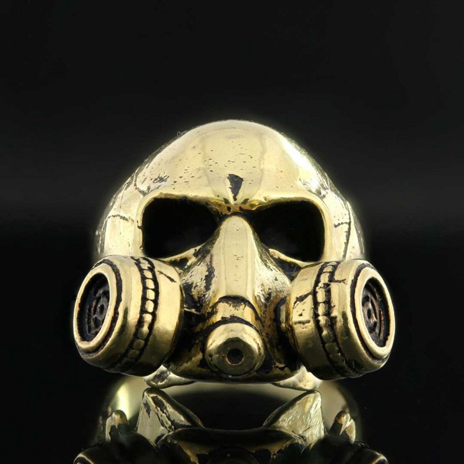 Survivor Skull Ring Silver Face Mask Ring Silver Gas Mask - Etsy