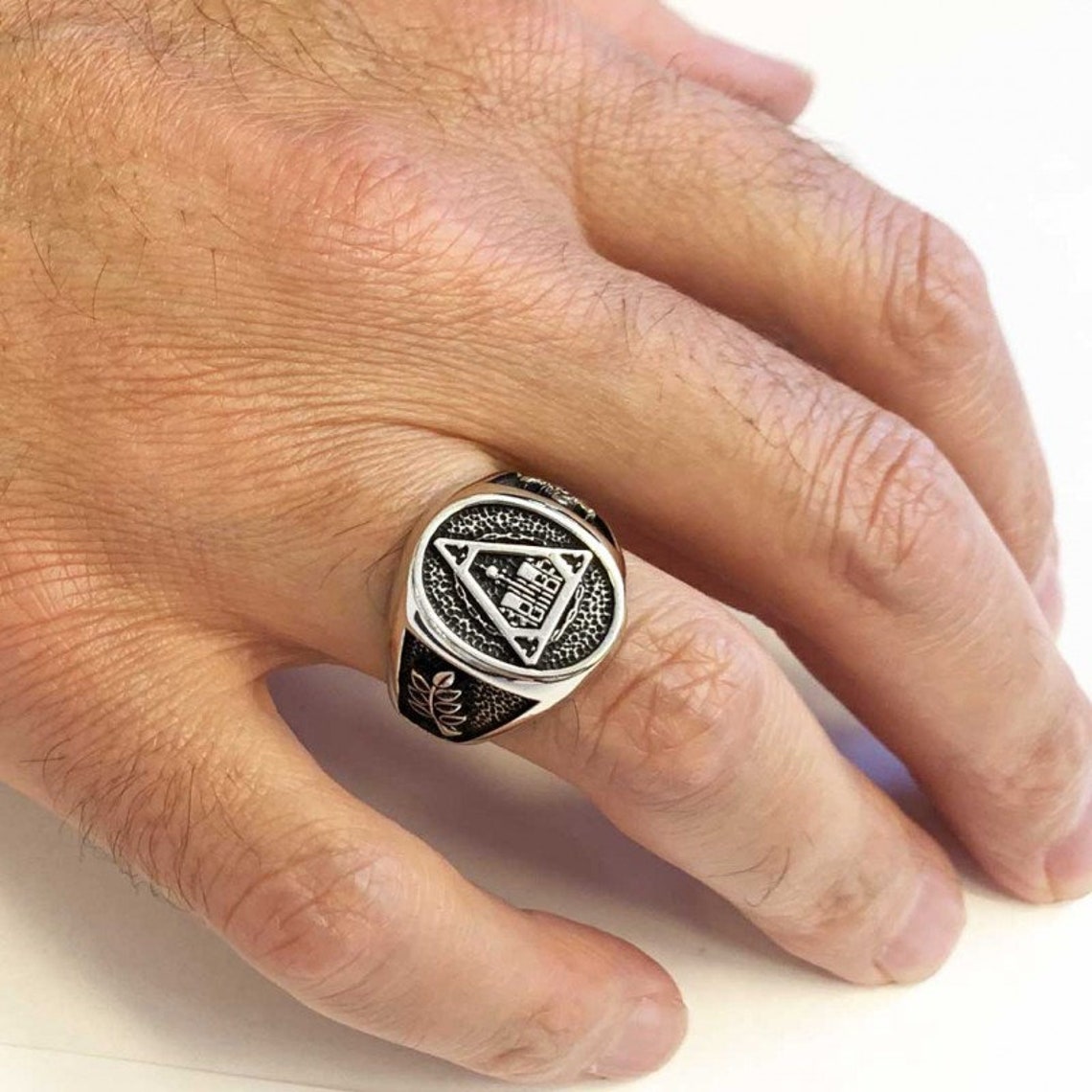 Sterling Silver Mason Ring Masonry Silver Ring Special | Etsy