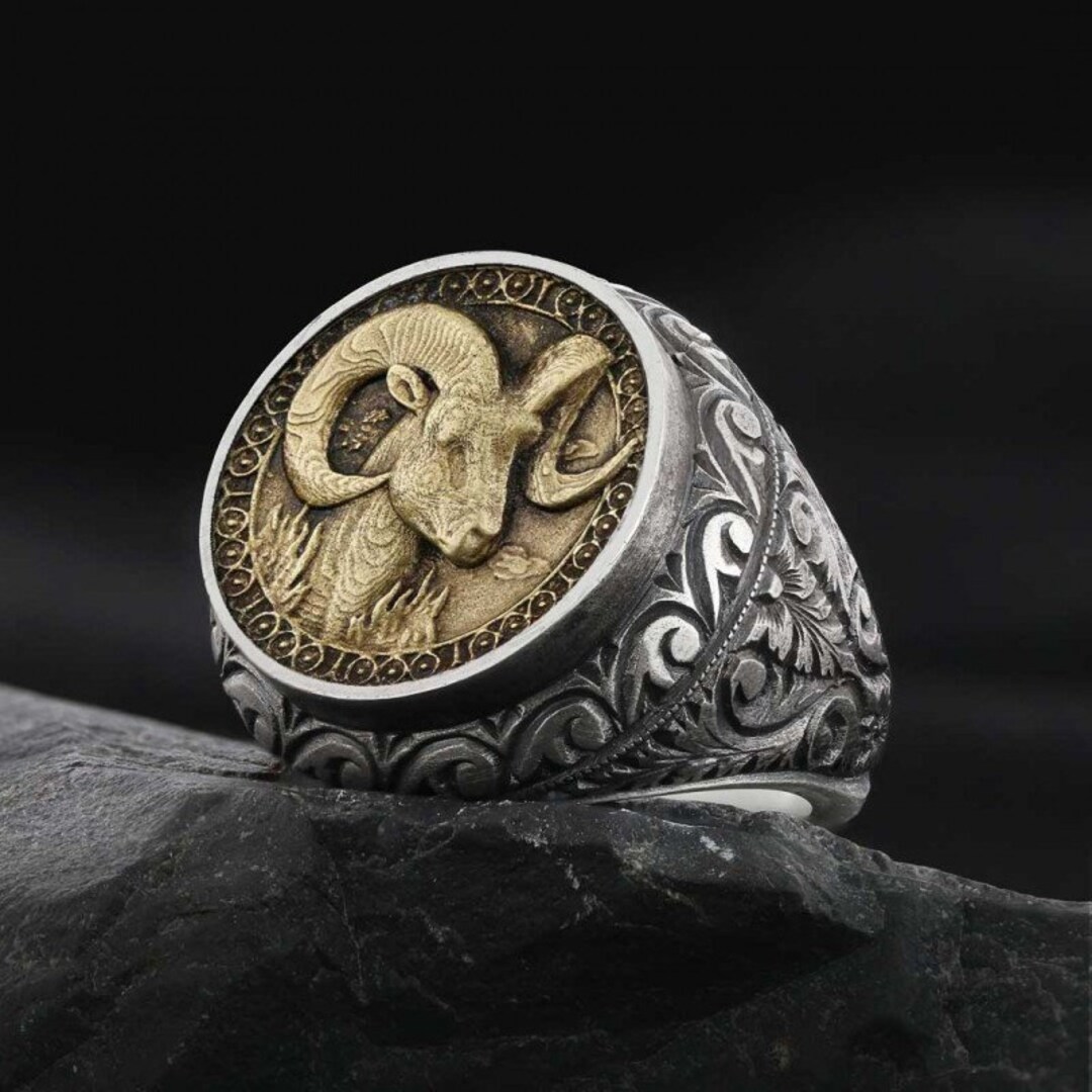 Aries Zodiac Silver Ring - Aries Ring - Birthday Gift - Sterling Silver ...
