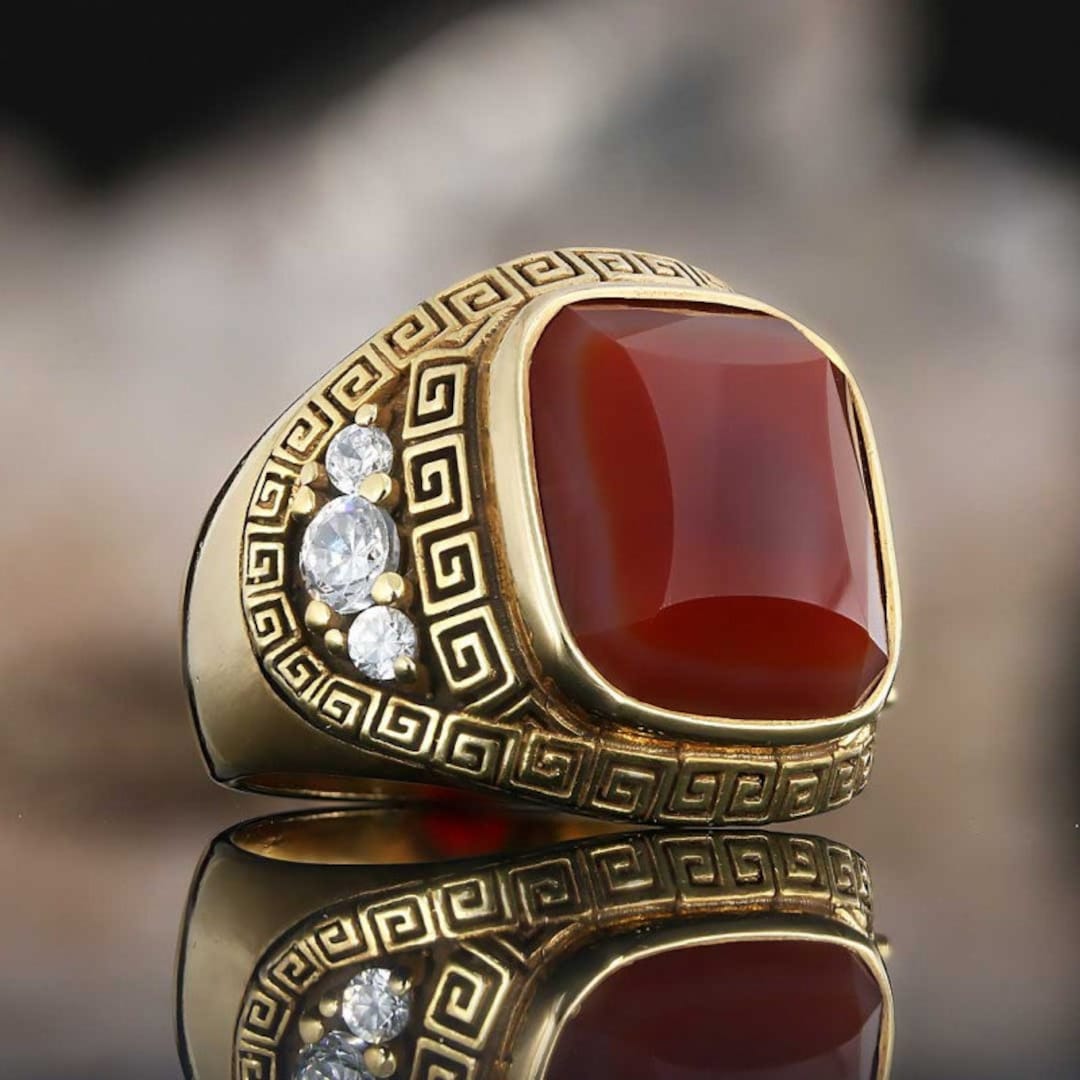 925 Sterling Silber Herren Ring mit Stein, Silber Onyx Stein Ring ...