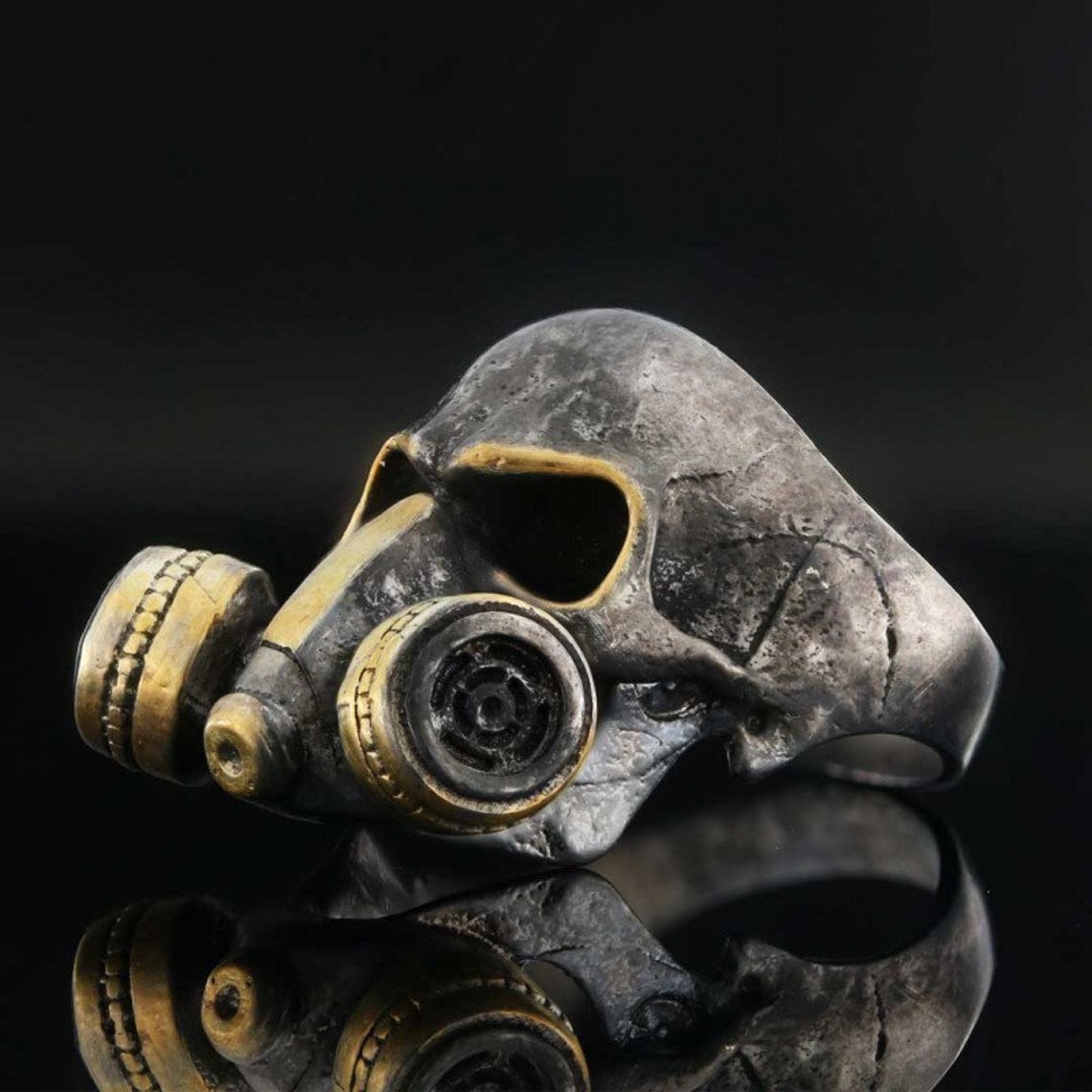 Survivor Skull Ring Silver Face Mask Ring Silver Gas Mask | Etsy