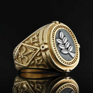 Acacia Ring, Silver Acacia Ring, Acacia Masonic Ring, Sterling Silver ...