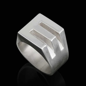 925 Sterling Silver Letter Ring, Letter E Ring, A-Z Initial Ring ...