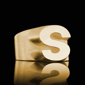 925 Sterling Silver Letter Ring, Letter S Ring, A-Z Initial Ring ...