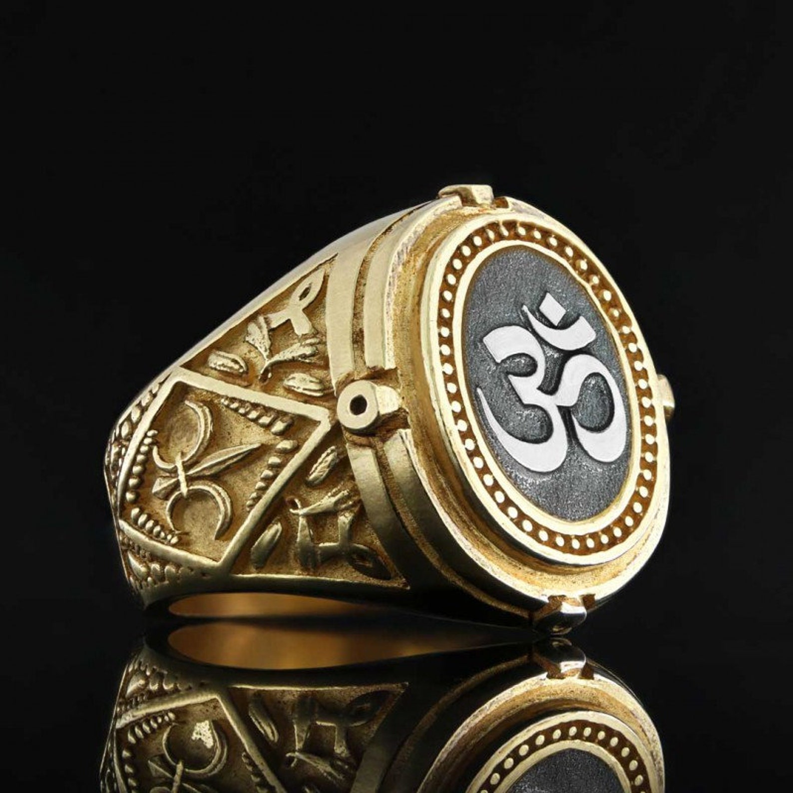 Silver Hinduism Ring, Sterling Silver OM Ring, Buddha Ring, Hindu Ring ...