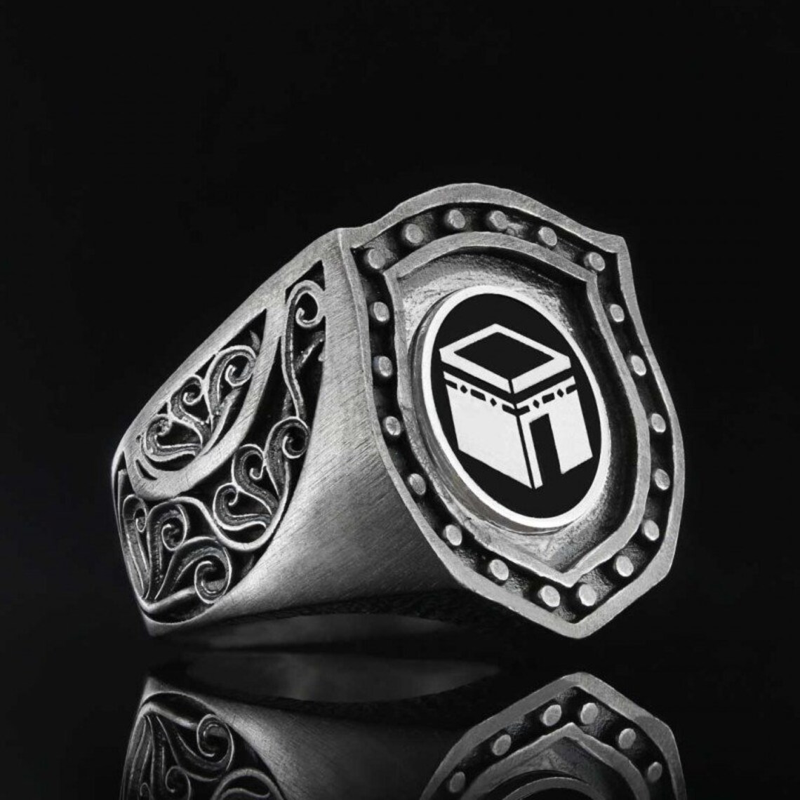 Kaaba Islamic Silver Ring, Allah Islamic Ring, Silver Islamic Jewelry ...