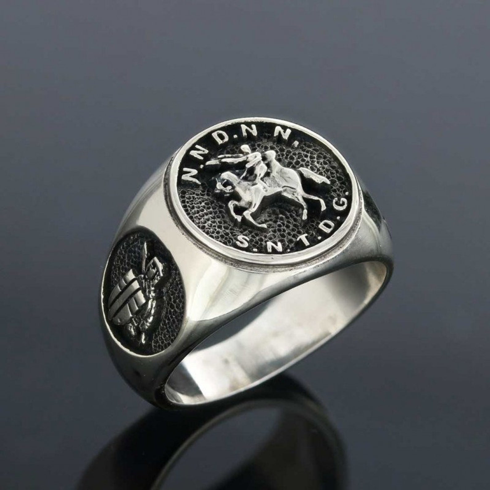 Round Silver Masonic Ring Customized Masonic Ring - Etsy
