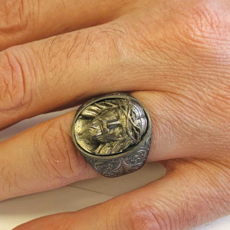 Silver Jesus Christ Ring Mens Jesus Silver Ring Savior Jesus - Etsy
