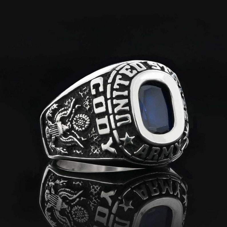 Customized United States Army Ring Silver US Army Ring US - Etsy