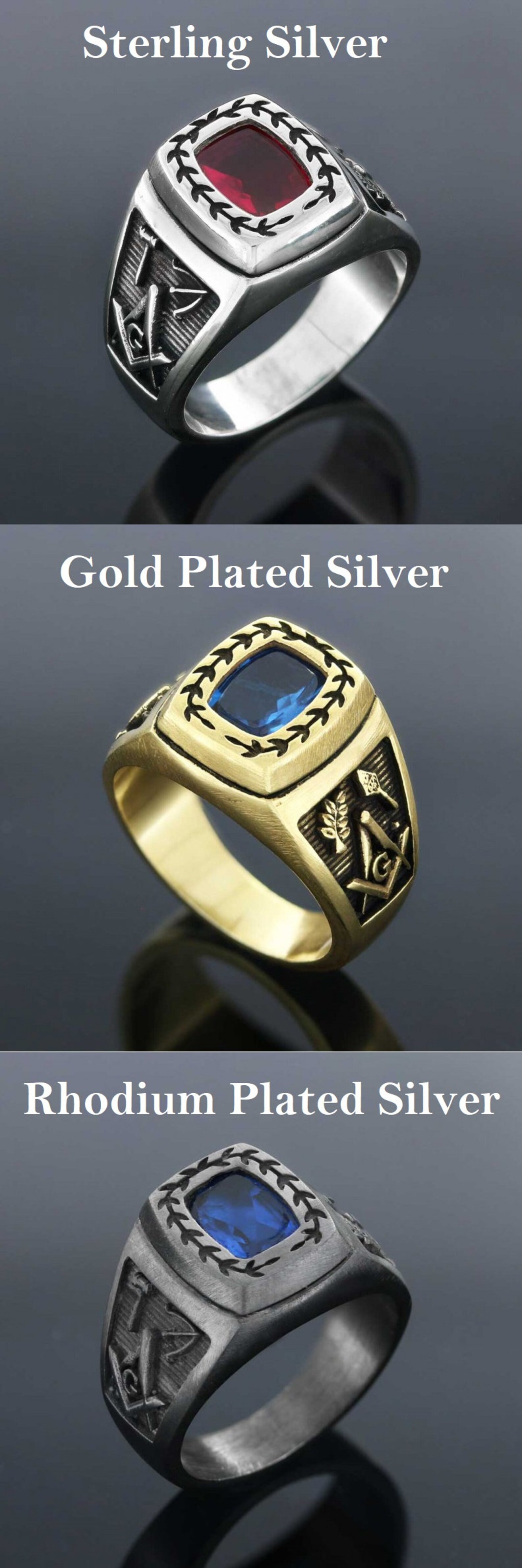 Silver Masonic Ring, Customized Masonic Ring, Personalized Masonic Ring ...