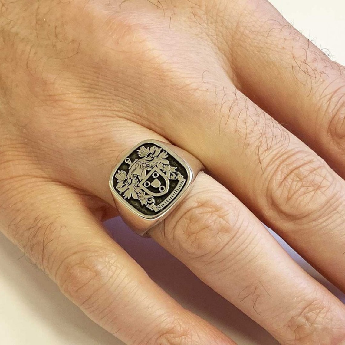 Personalized Signet Ring Coat of Arms Signet Ring Silver - Etsy