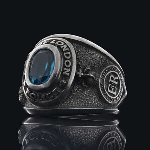 925 Sterling Silver Signet Ring, Logo Ring, Police Gift, Gift for Men ...