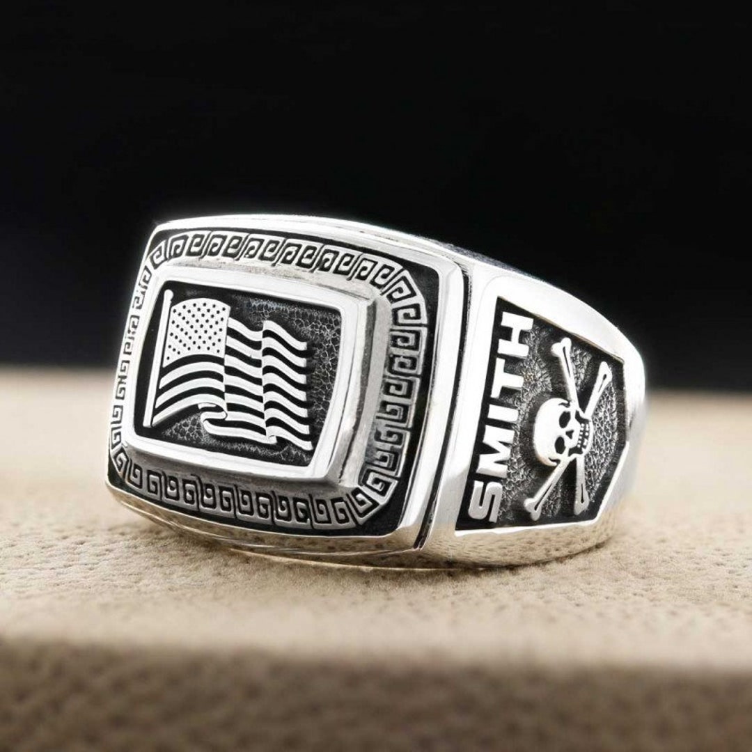Silver US Ring, Personalized Ring, Personalized US Sterling Silver Ring ...