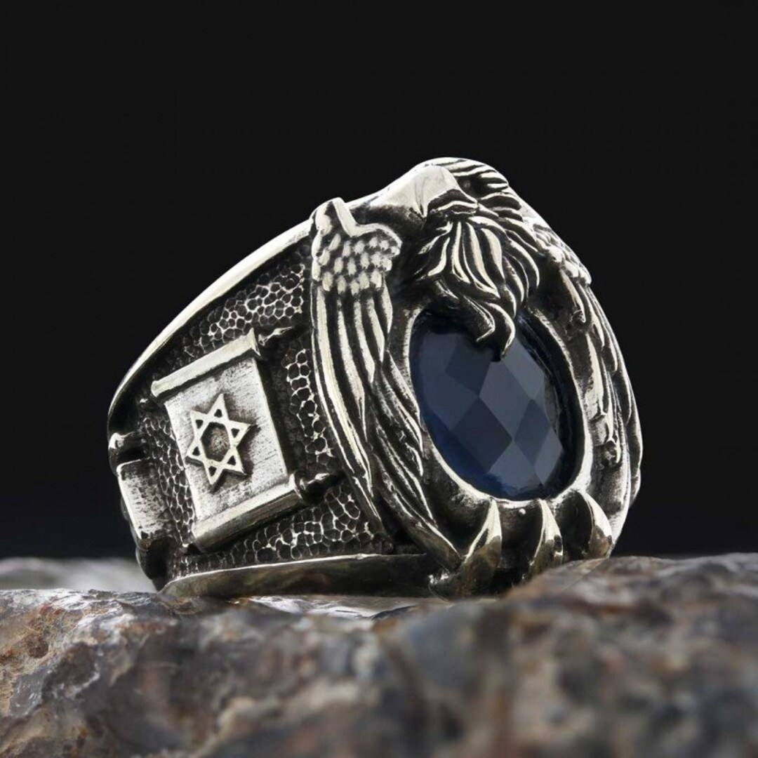 EAGLE JEWISH RING, Sterling Silver Eagle Style Jewish Ring , Jewish ...