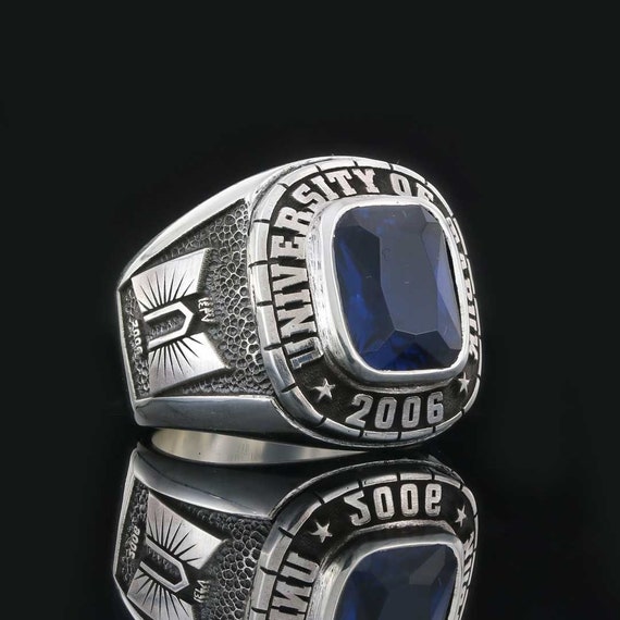 Silver Class Ring Customizable College Ring Signet School - Etsy