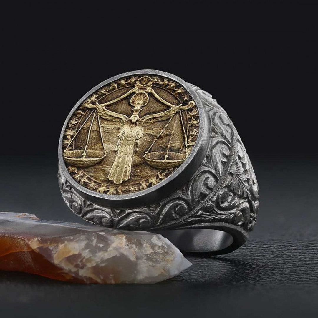 Libra Zodiac Silver Ring - Zodiac Ring - Birthday Gift - Sterling ...