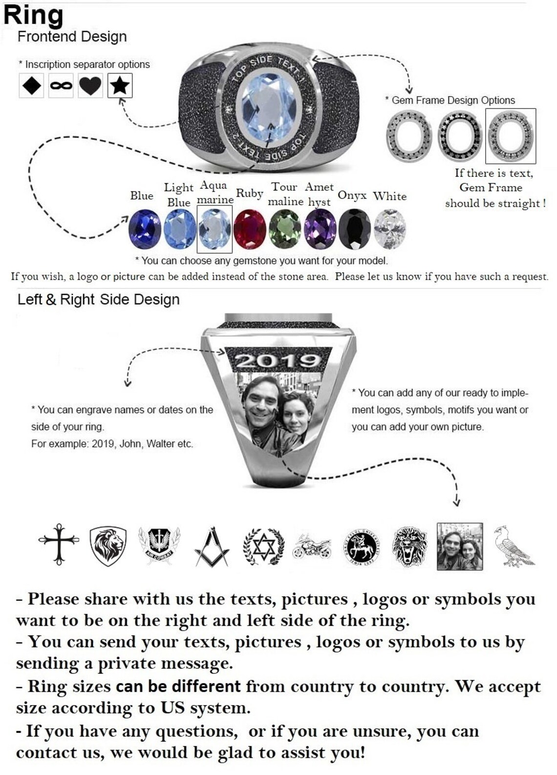 Customized United States Army Ring Silver US Army Ring US - Etsy