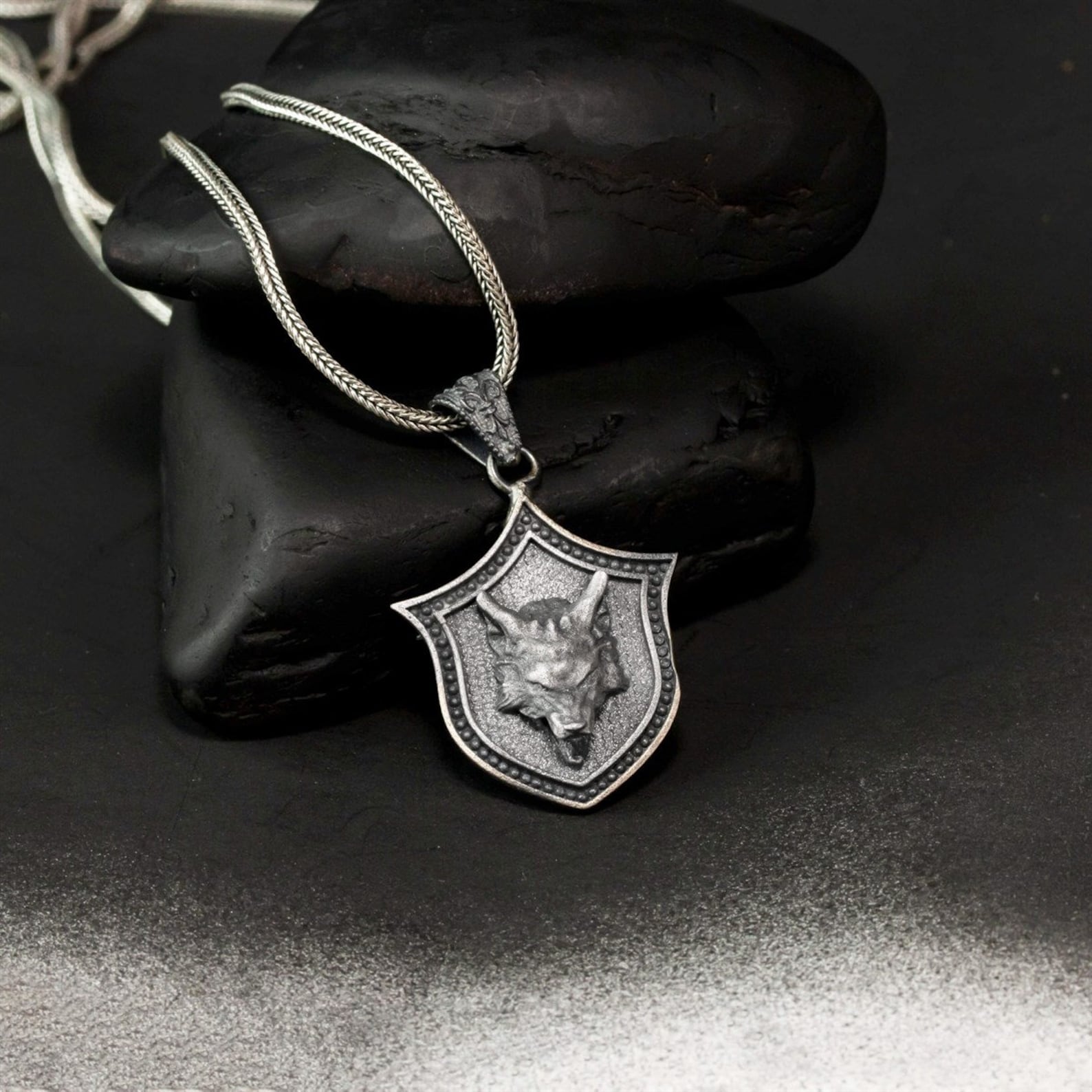 The Witcher Medallion Cosplay. Silver Wolf Necklace. Witcher - Etsy