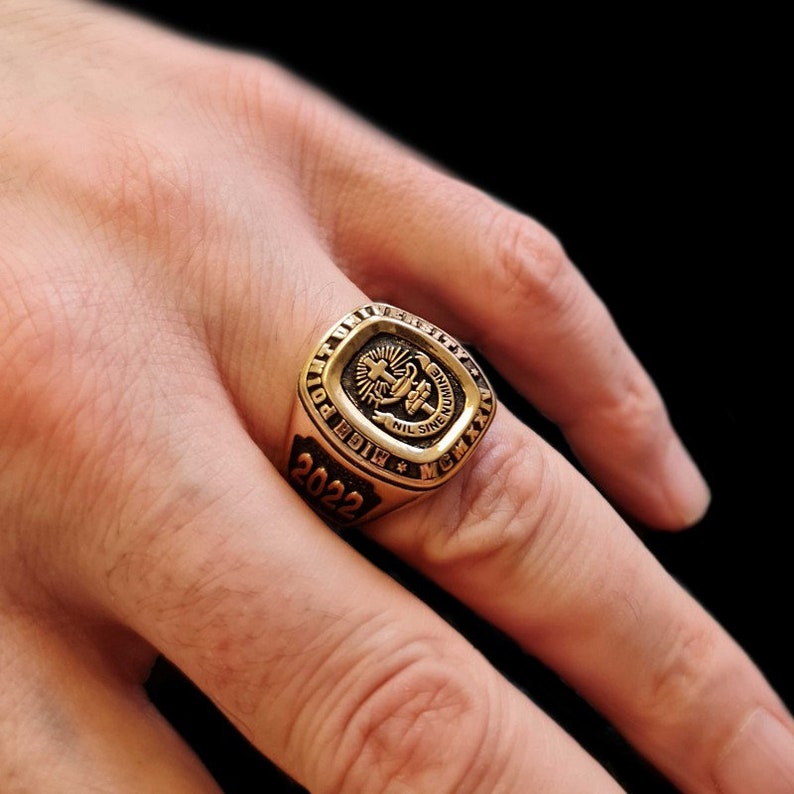 Silver Personalized Graduation Ring 925K Silver Custom - Etsy