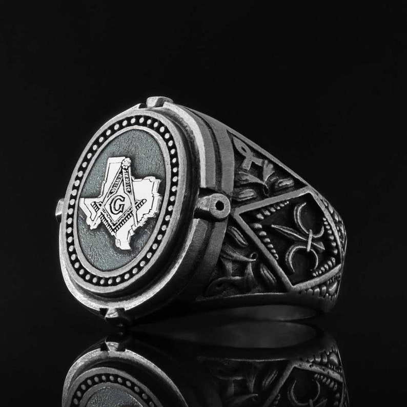 Silver Masonic State Ring, Masonic Country Map Ring, Customized Masonic ...