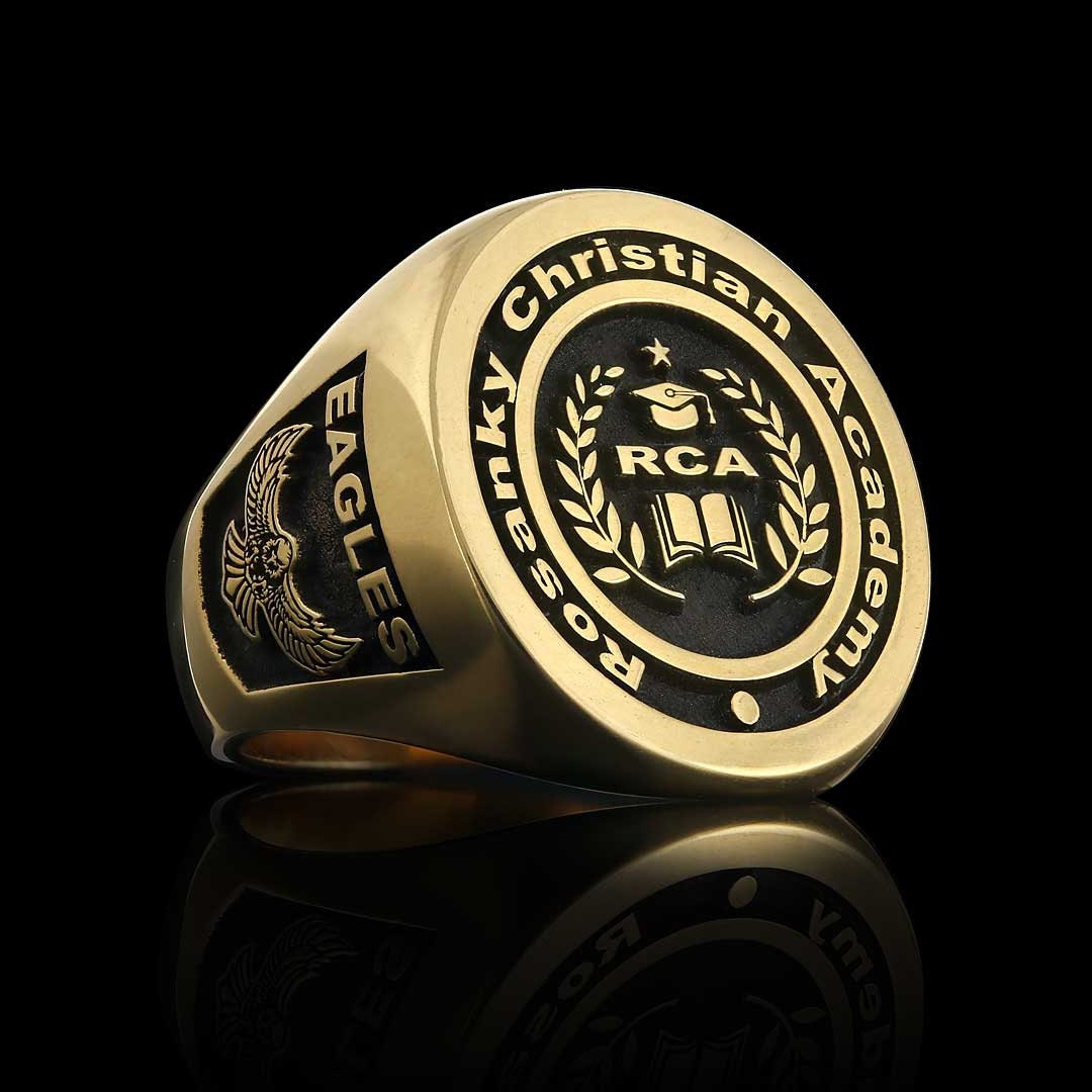 High School Ring, Personalized School Ring, Silver Graduation Ring ...