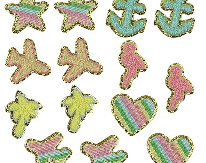 Patch Iron on Patch Chenille Patch Varsity Patch Glitter Patch White ...