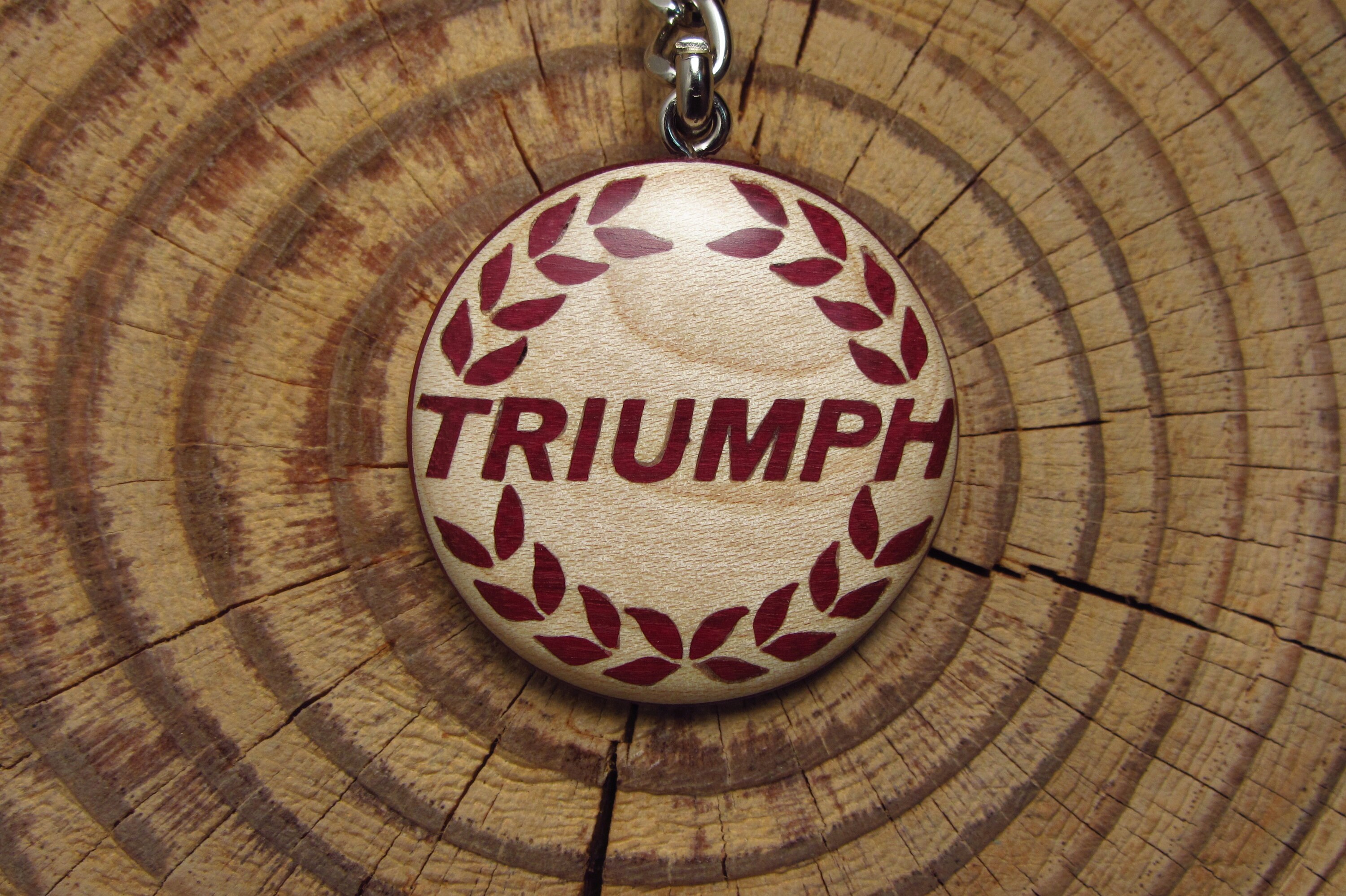 TRIUMPH LOGO Wooden Keychain - Etsy