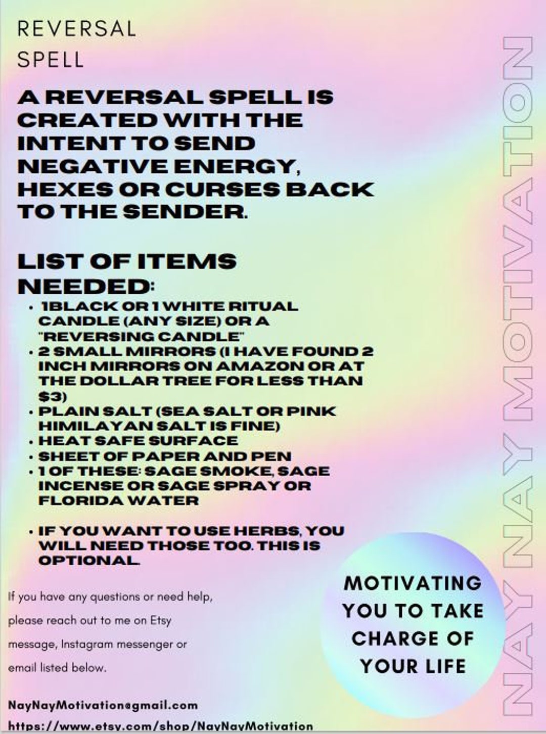 Reversal Spell Anleitung PDF DIY Do It Yourself - Etsy.de