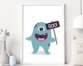 Kids Cute Monster Art Print Monster Poster Funny Monster - Etsy