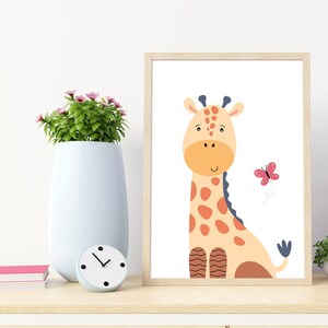 Cute Giraffe, Animal Nursery Print, Giraffe Nursery Decor, Kids Room ...