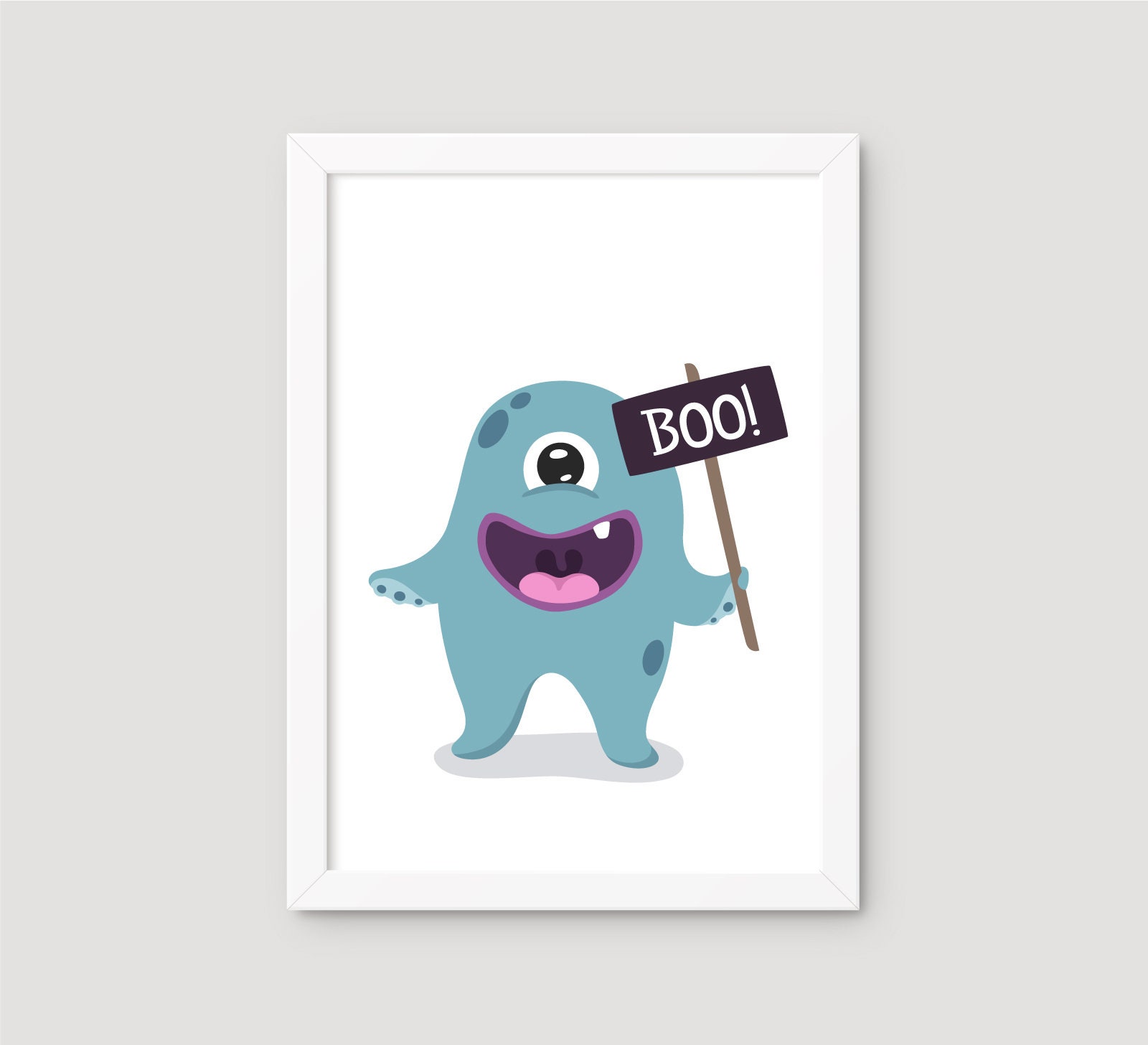 Kids Cute Monster Art Print, Monster Poster, Funny Monster Nursery Wall ...