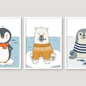 Penguin, Animal Nursery Print, Penguin Decor, Kids Room Decor, Kids ...