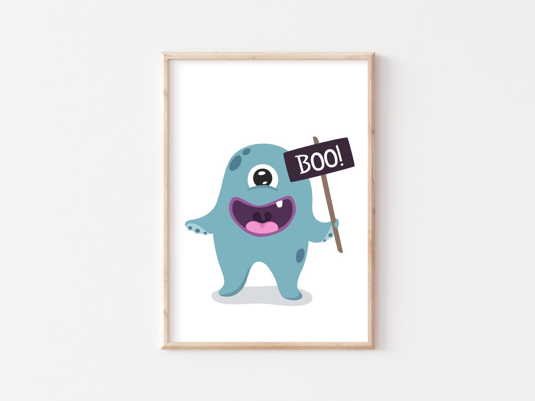 Kids Cute Monster Art Print, Monster Poster, Funny Monster Nursery Wall ...