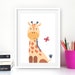 Cute Giraffe, Animal Nursery Print, Giraffe Nursery Decor, Kids Room ...