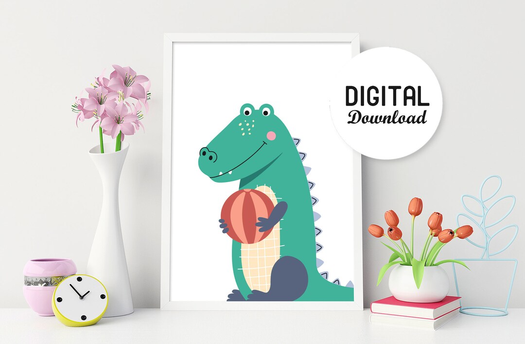 Crocodile Printable Nursery Art, Kids Cute Crocodile Art Print ...