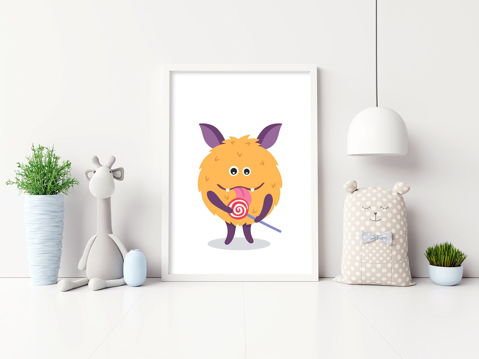 Kids Cute Monster Art Print, Monster Poster, Funny Monster Nursery Wall ...