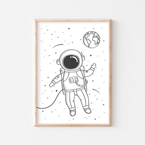 Astronaut Print, Art Print for Boys and Girls Room, Space Picture for ...