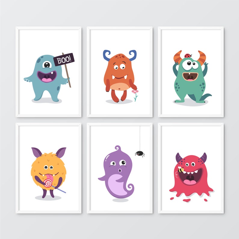 Little Monster Printable Nursery Art, Kids Cute Monster Art Print ...