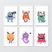 Kids Cute Monster Art Print, Monster Poster, Funny Monster Nursery Wall ...