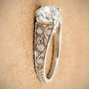 1930s Edwardian Antique Engagement Ring, Old European Vintage Ring ...
