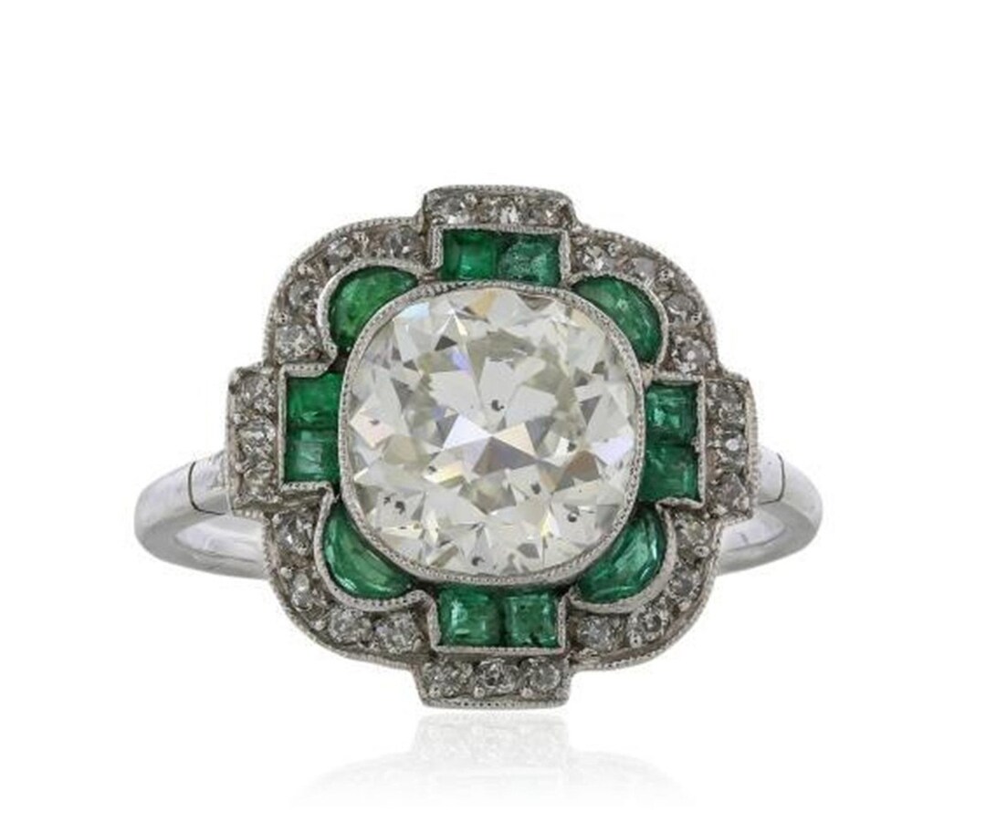 1930's Vintage Old Mine Cushion Cut Diamond Ring,art Deco Unique ...